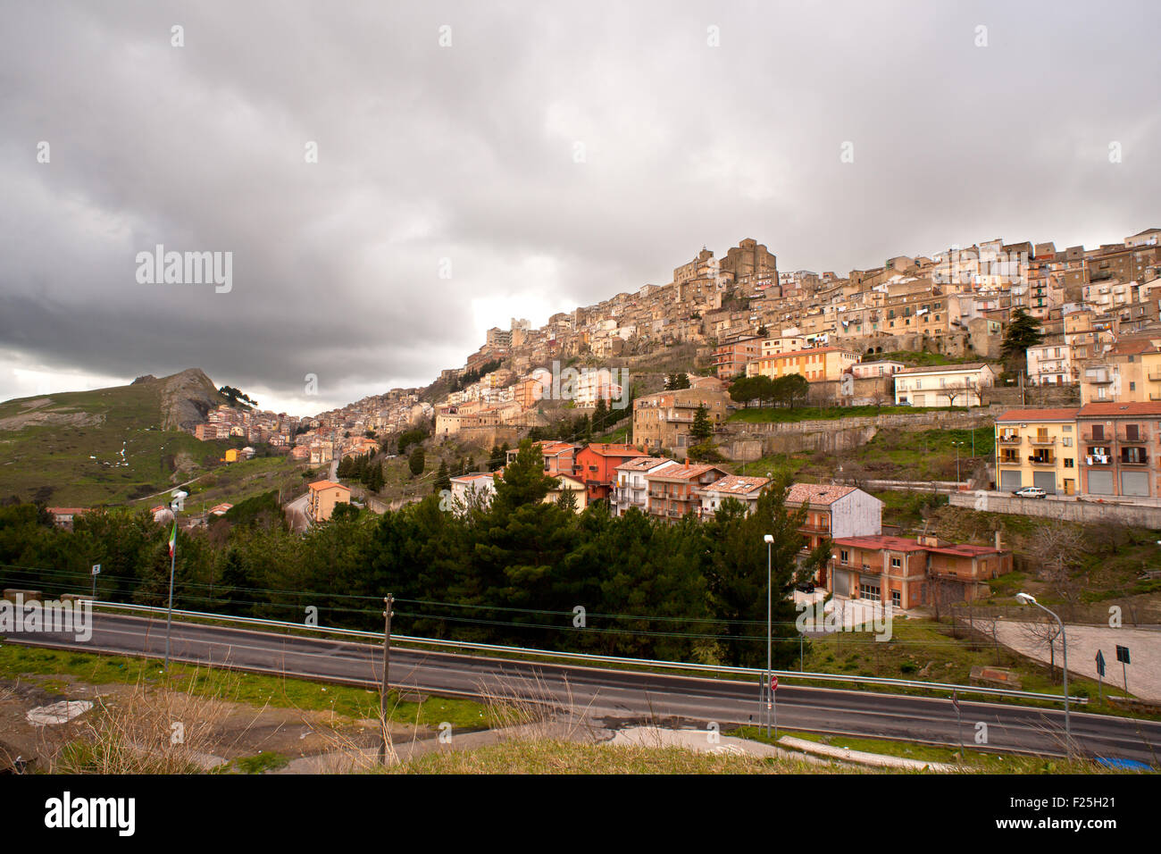 View of Troina, little city in Sicily - Italy Stock Photo - Alamy