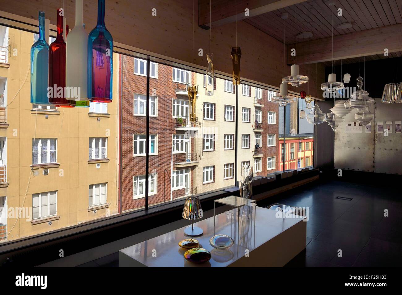 Czech Republic, Prague, Lasvit glassware show room, luster Stock Photo ...
