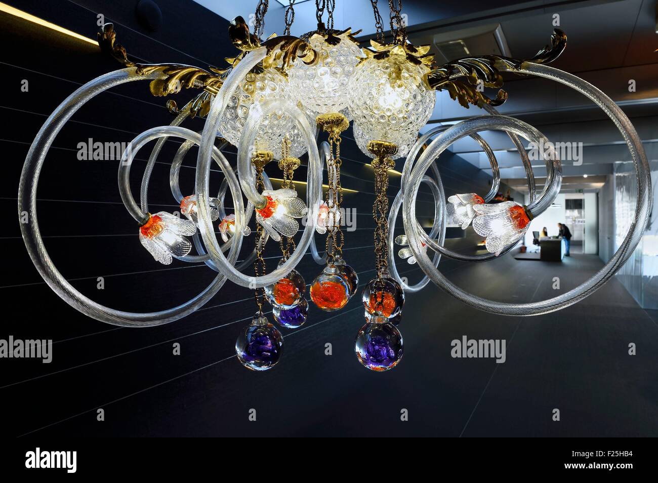 Czech Republic, Prague, Lasvit glassware show room, luster Stock Photo ...