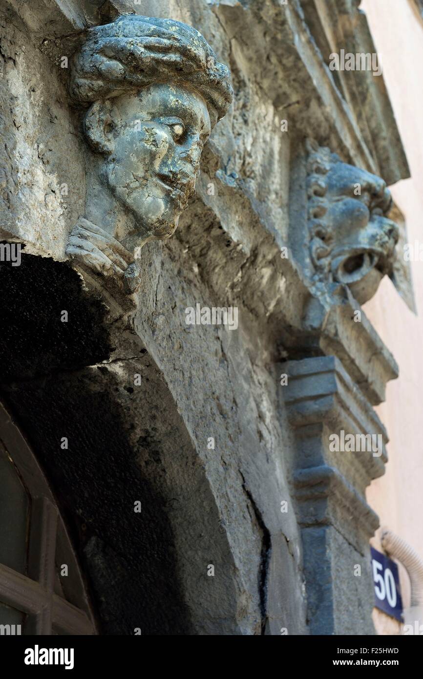 France, Var, Saint-Tropez, the porch of the house called the Moor rue ...