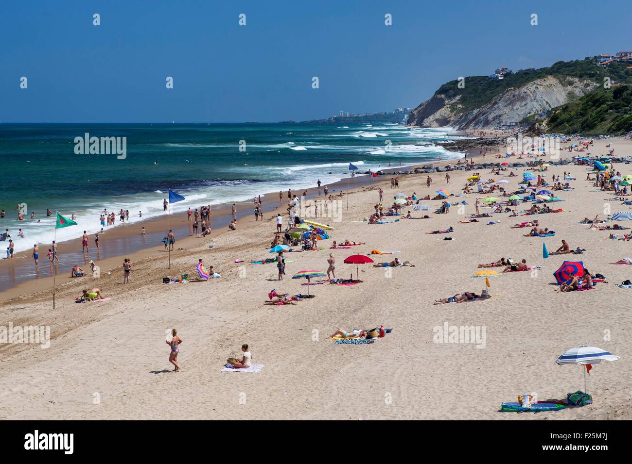 France, Pyrenees Atlantiques, Basque Country, Bidart, Uhabia beach ...