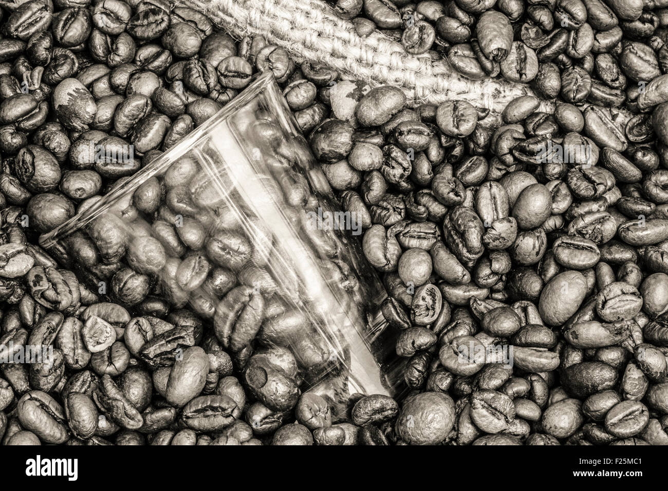 glass in coffee beans Stock Photo - Alamy