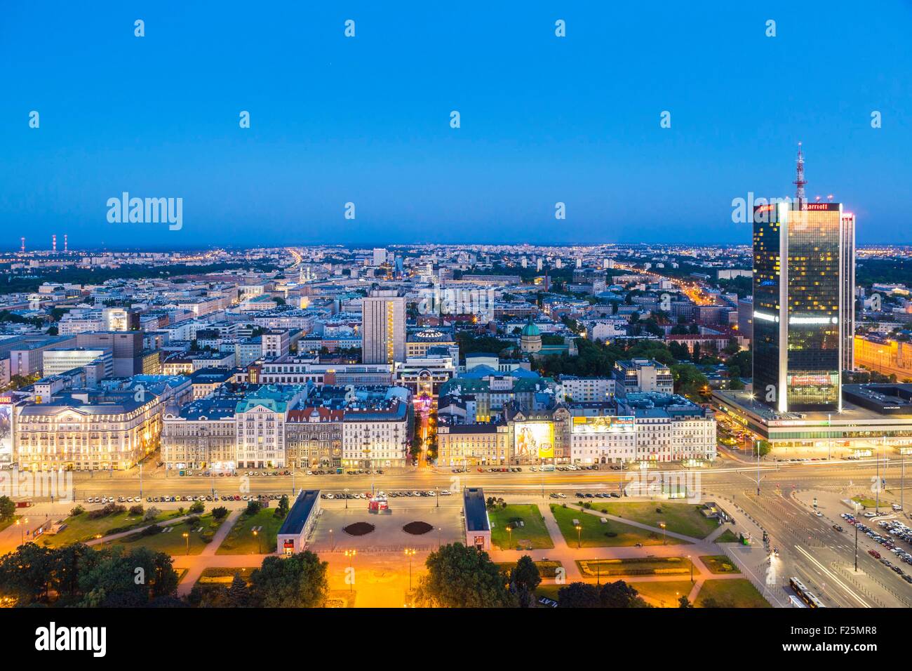Poland, Mazovia region, Warsaw, general city view from the Palace of ...