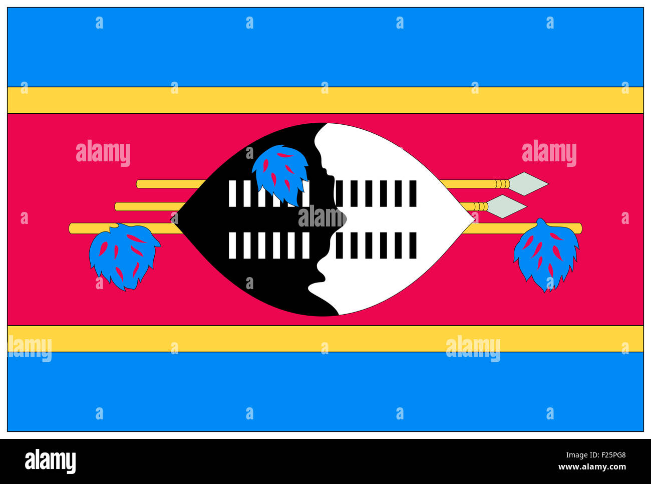 Fahne: Swasiland/ flag: Swasiland Stock Photo - Alamy