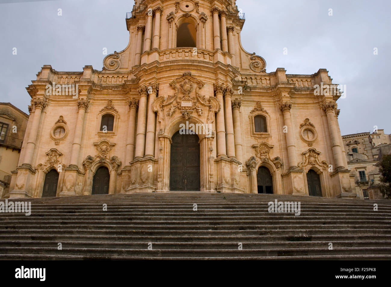 Staircase of the baroque St. Peter cathedral, Modica - Sicily Stock ...
