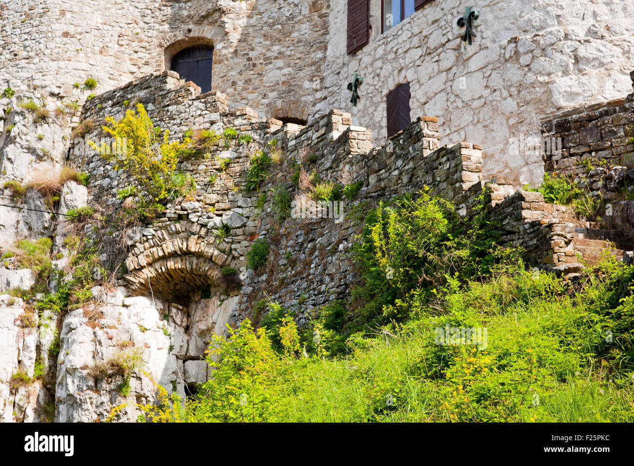 View of the St. Servolo castle in Slovenia Stock Photo - Alamy
