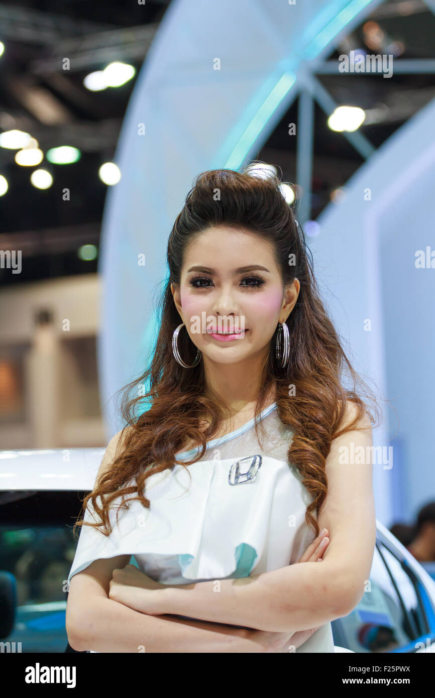 BANGKOK THAILAND-MARCH 30 : Unidentified models pose on Honda booth at ...