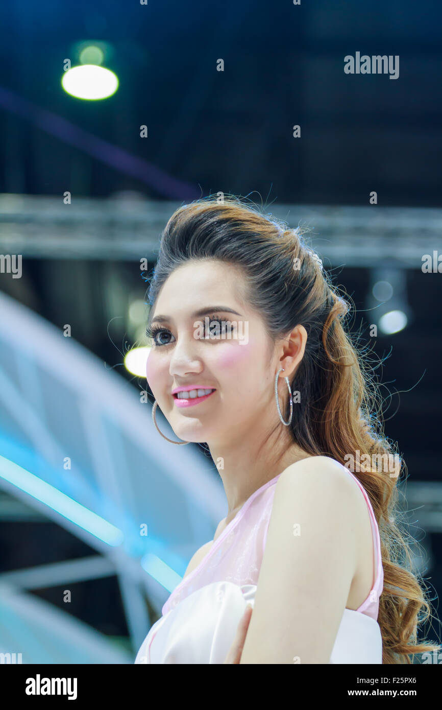 BANGKOK THAILAND-MARCH 30 : Unidentified models pose on Honda booth at ...