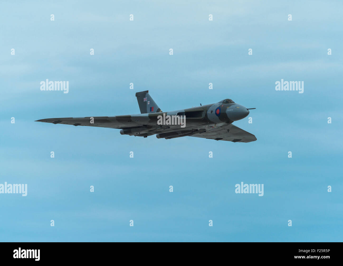 Avro Vulcan XH558 jet bomber flying at Clacton airshow,UK.2015 Stock ...