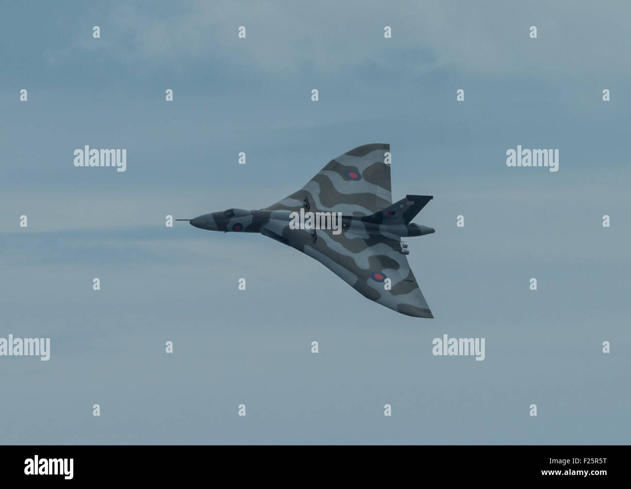 Avro Vulcan XH558 jet bomber flying at Clacton airshow,UK.2015 Stock ...