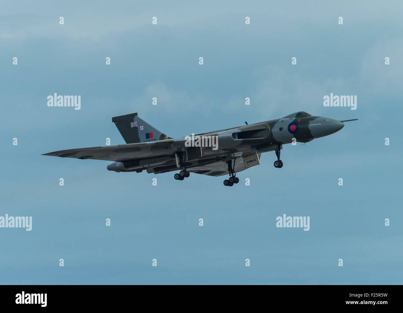 Avro Vulcan XH558 jet bomber flying at Clacton airshow,UK.2015 Stock ...