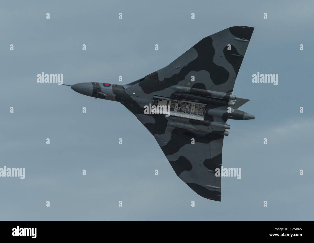 Avro Vulcan XH558 jet bomber flying at Clacton airshow,UK.2015 Stock ...
