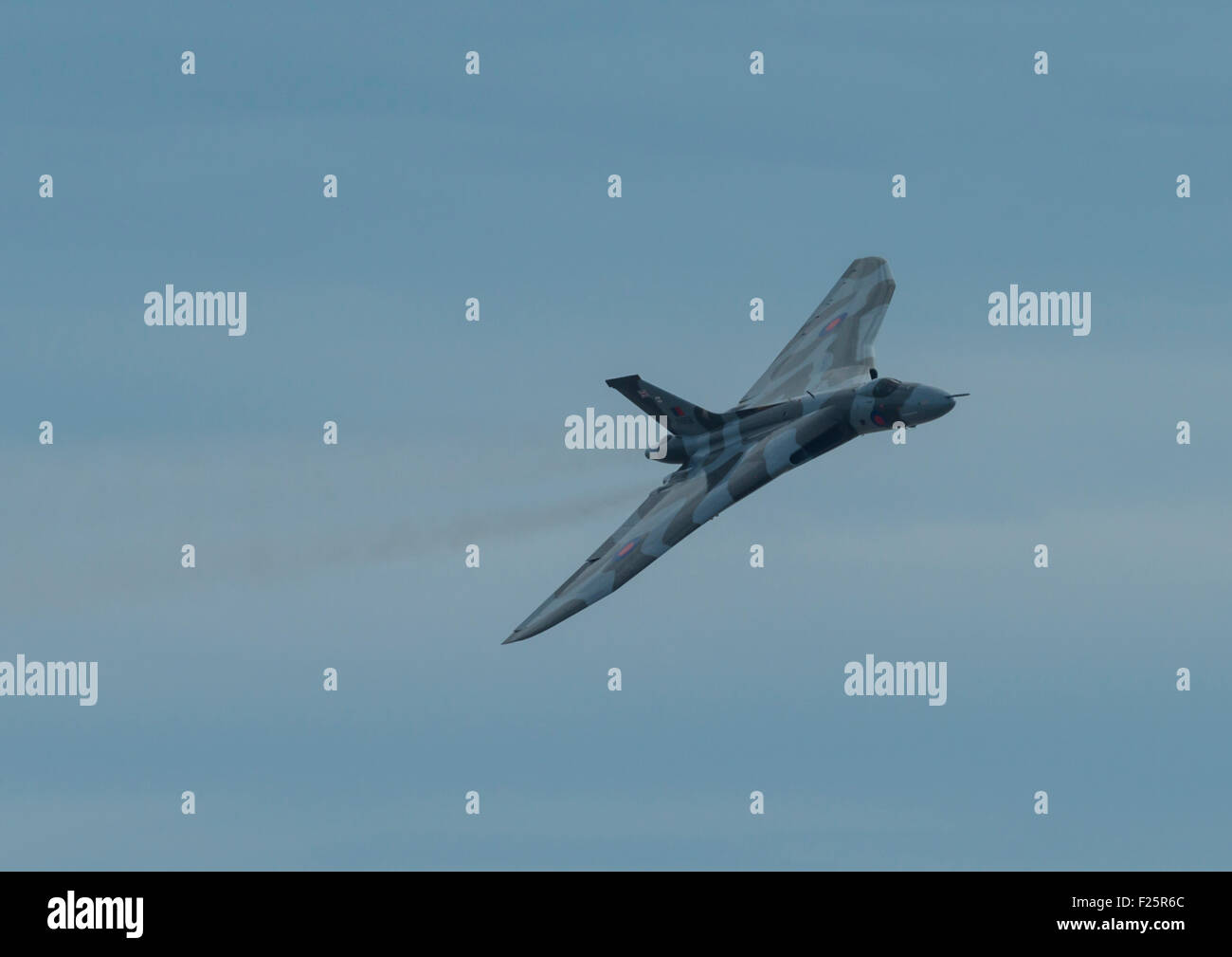 Avro Vulcan XH558 jet bomber flying at Clacton airshow,UK.2015 Stock ...