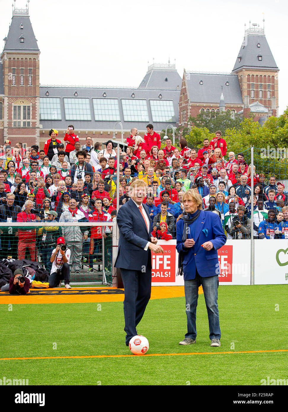 Dutch King Willem-Alexander and Frans Derks former referee attends ...