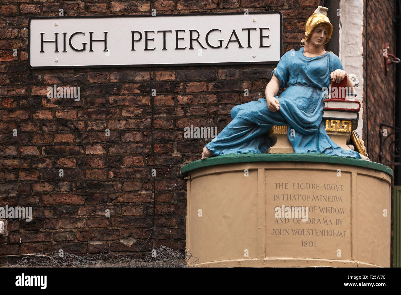 Statue of Minerva in High Petergate, York Stock Photo - Alamy
