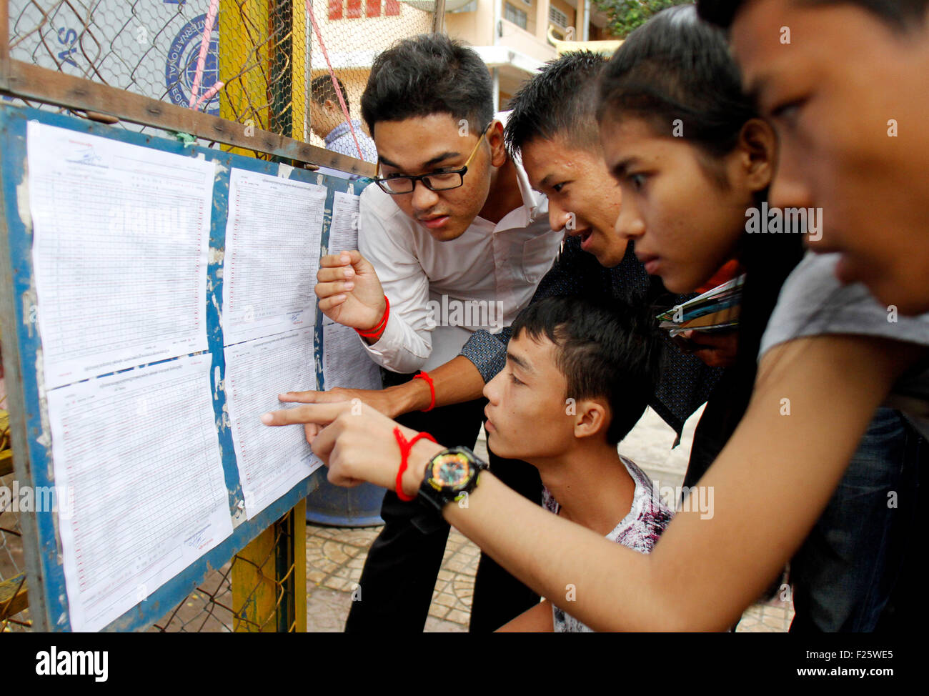 Where they announced the graduation results hi-res stock photography ...