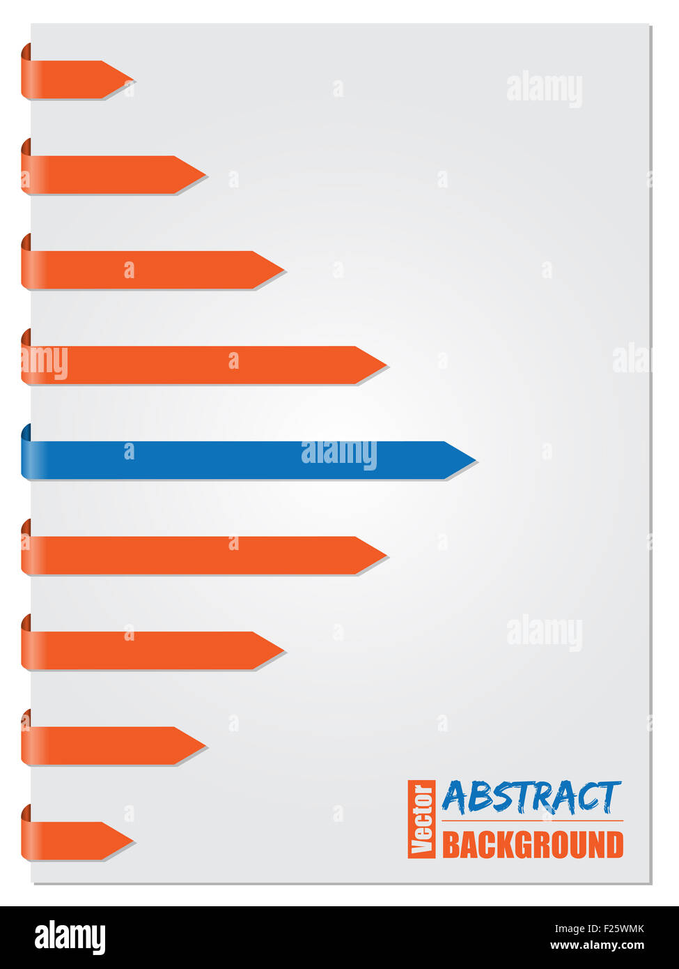 Blue & orange arrow brochure design with 3d effect Stock Photo - Alamy