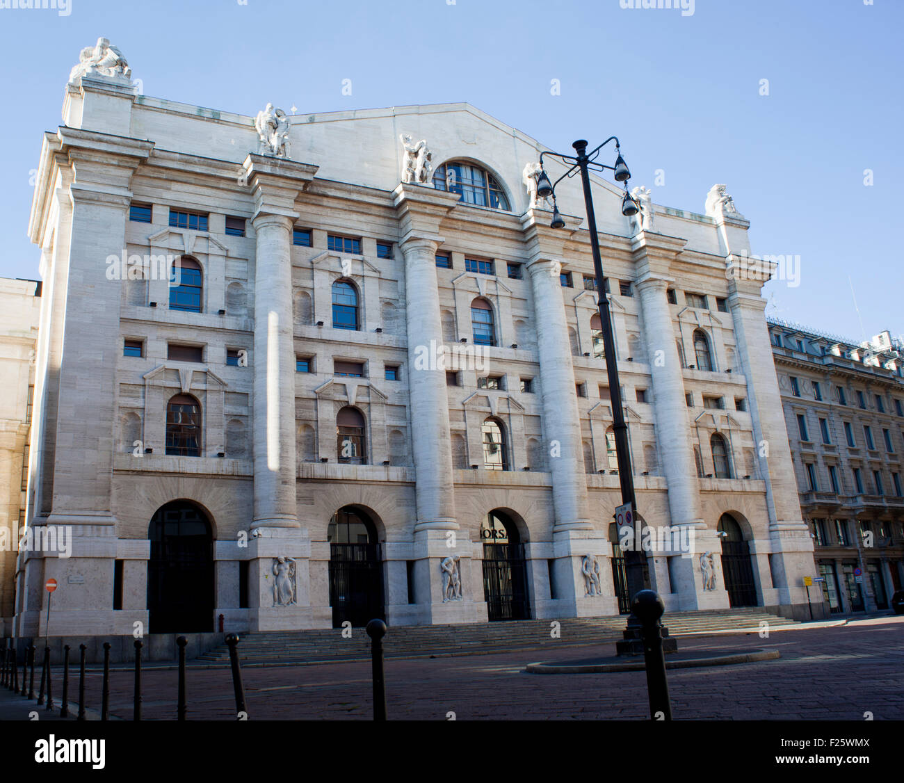 View of Palazzo della borsa, the Exchange building in Milan - Italy ...