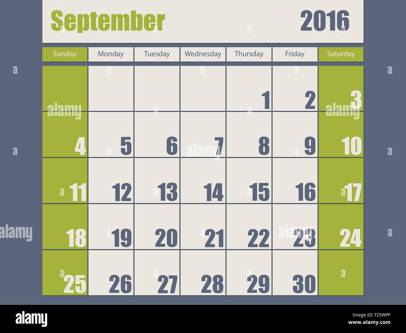 September planner hi-res stock photography and images - Alamy