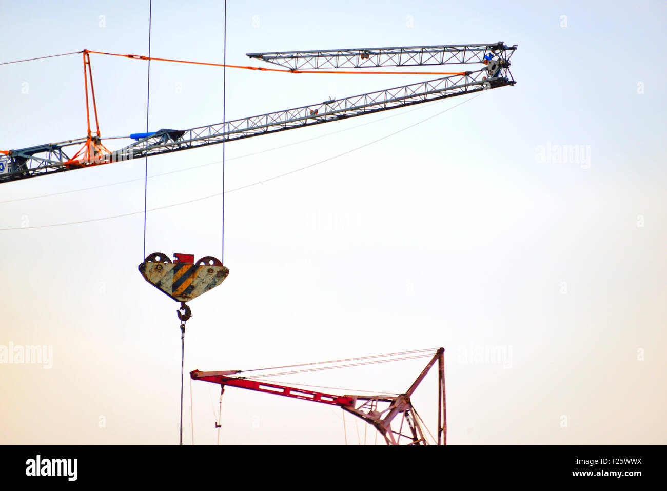 color parts of building crane over sky Stock Photo - Alamy