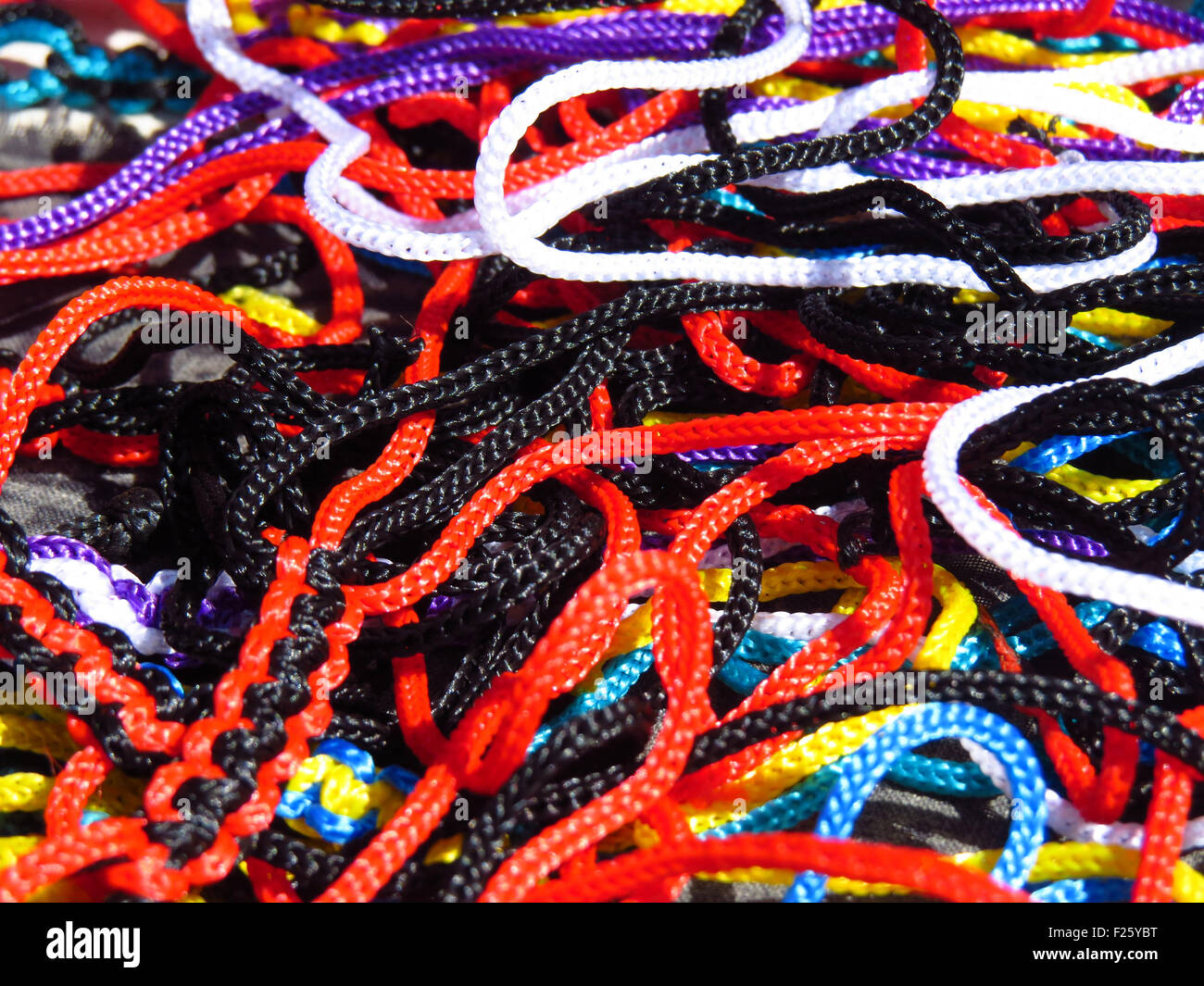 A background of colorful bright laces Stock Photo - Alamy