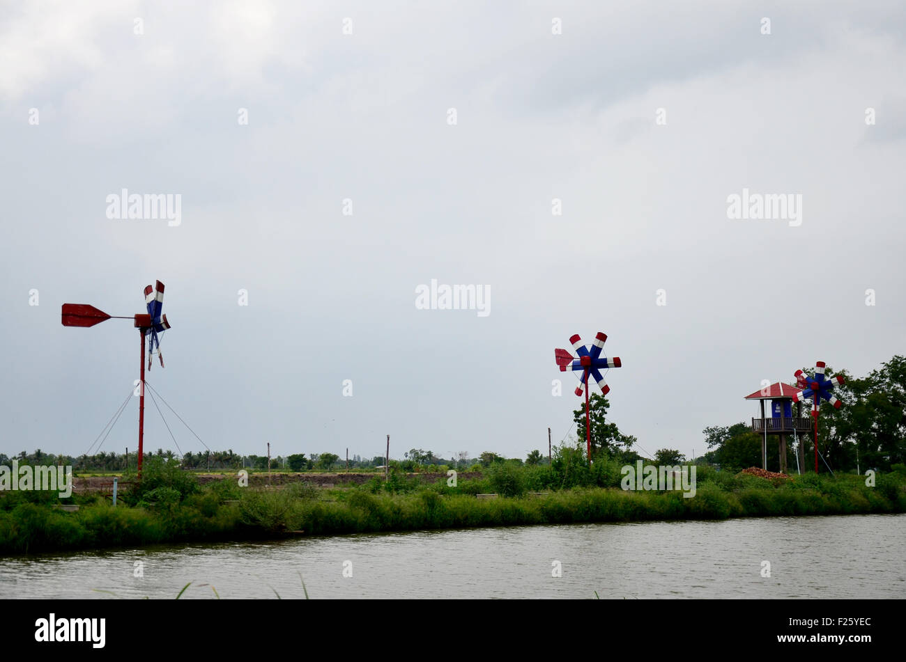 Pin wheel or windmill and Nature tree and wind rain storm Stock Photo ...