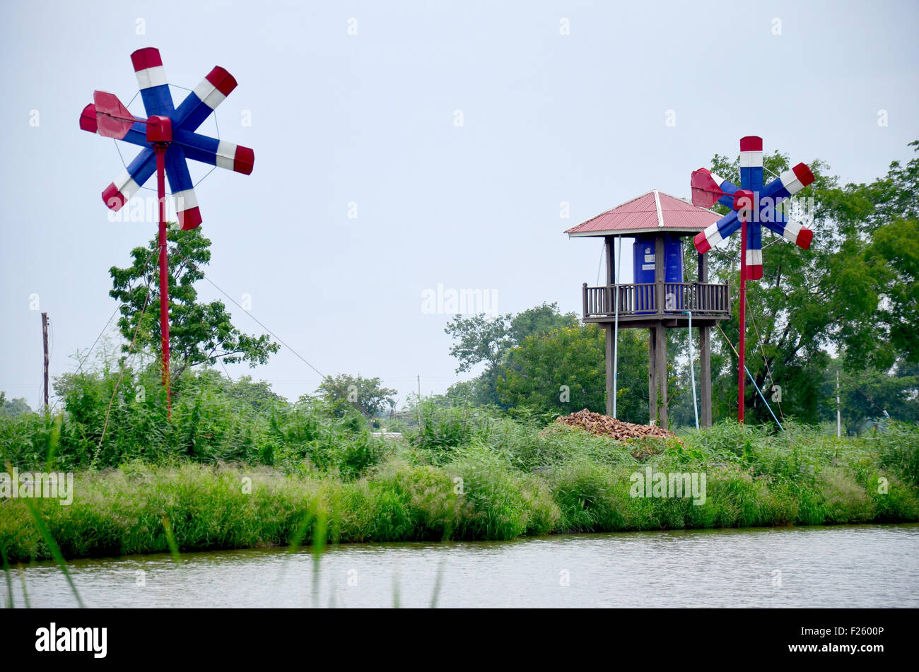 Pin wheel or windmill and Nature tree and wind rain storm Stock Photo ...