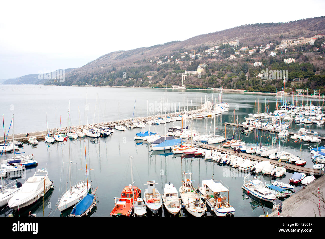 Boats in the pier, Grignano - Trieste Stock Photo - Alamy