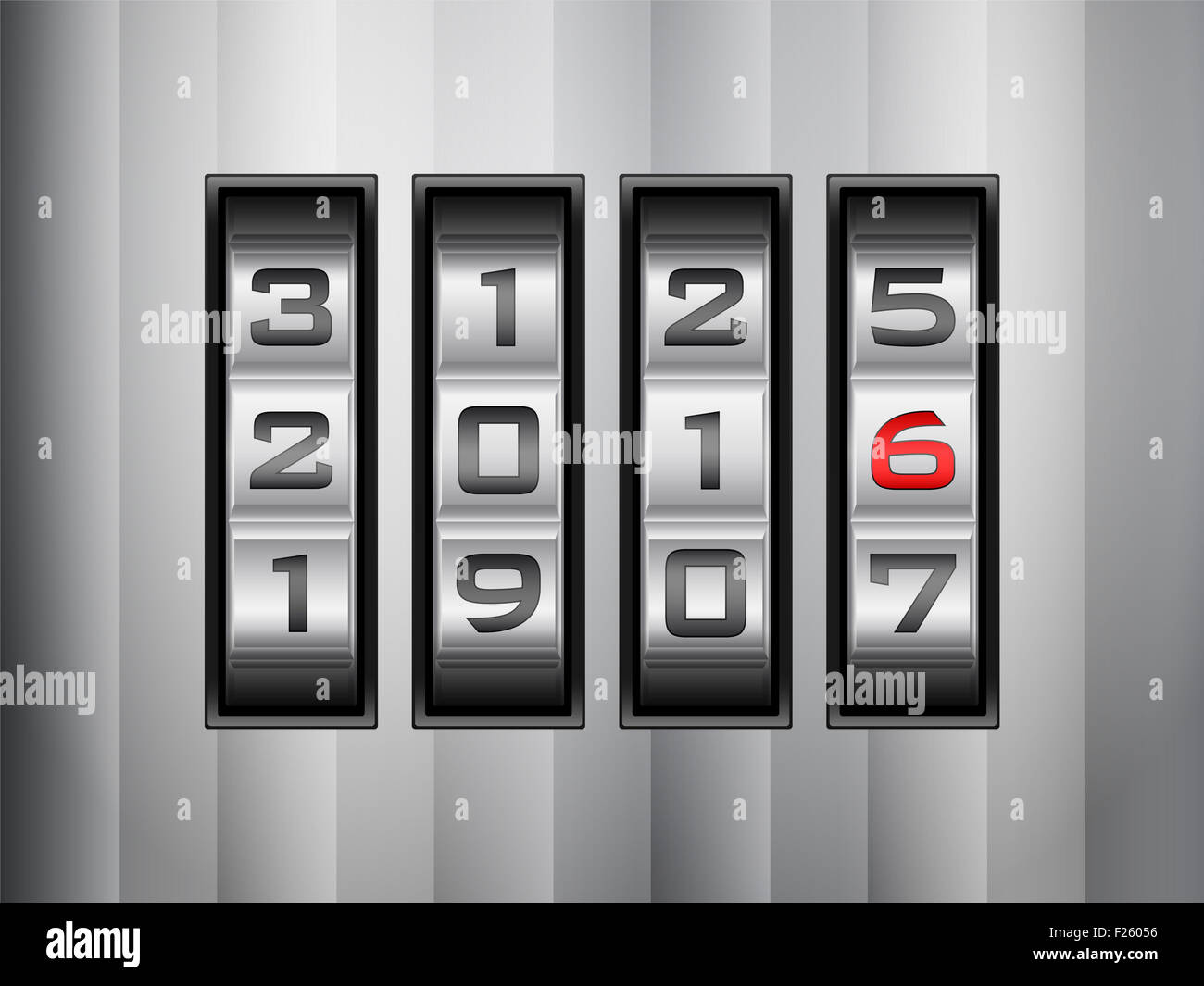 Metallic combination lock 2016. Vector illustration Stock Photo - Alamy