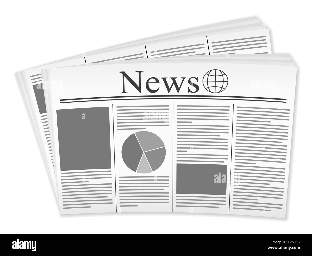 Newspaper on a white background Stock Photo - Alamy