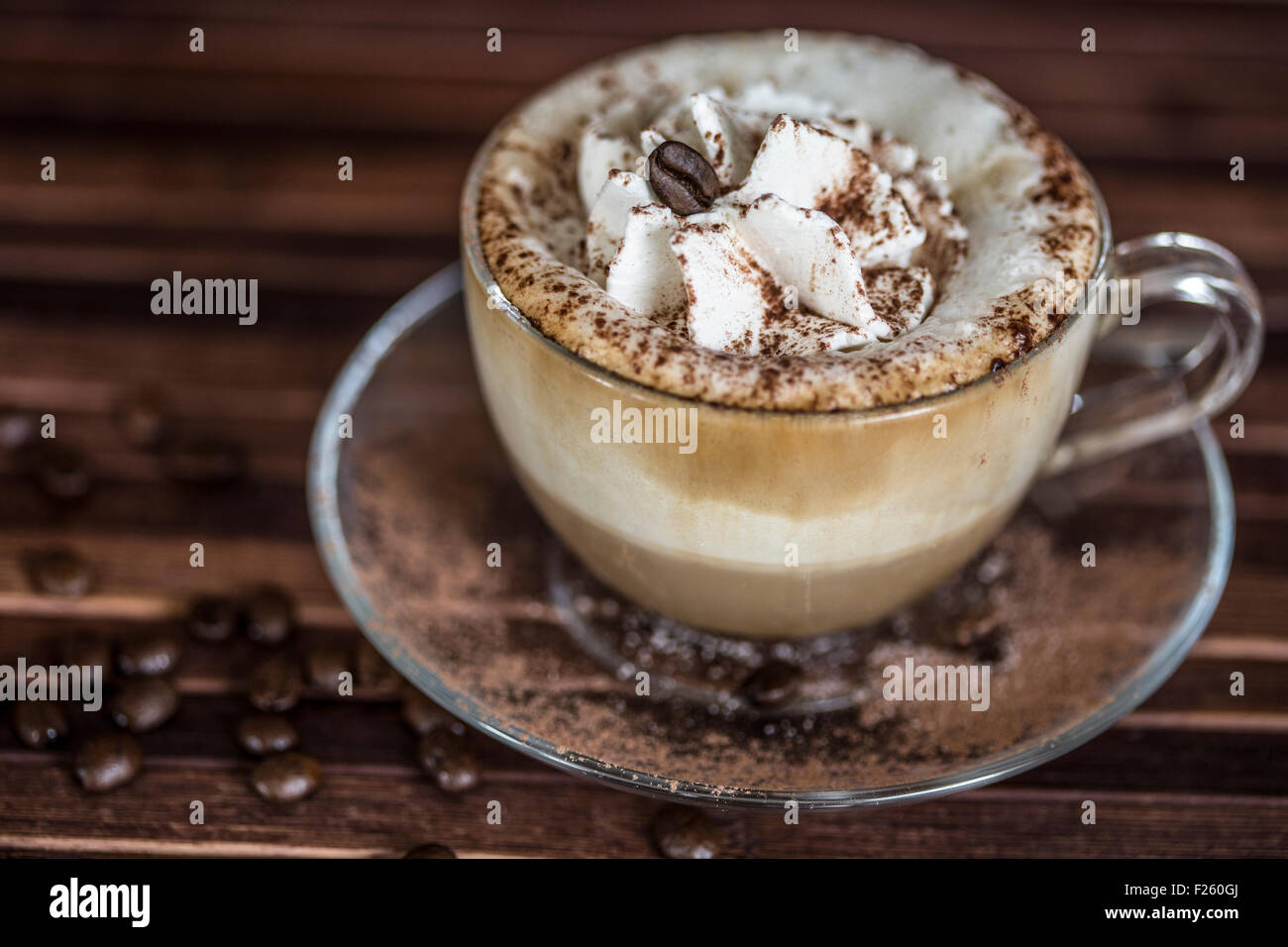 white coffee in a glass Stock Photo - Alamy