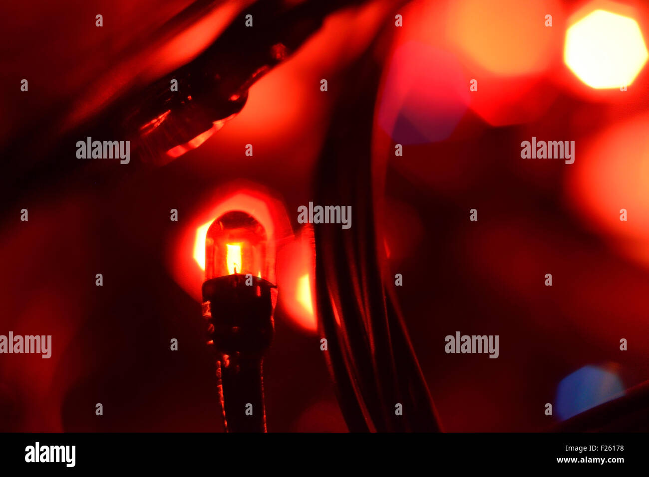 zoomed red electro diode on wire Stock Photo - Alamy