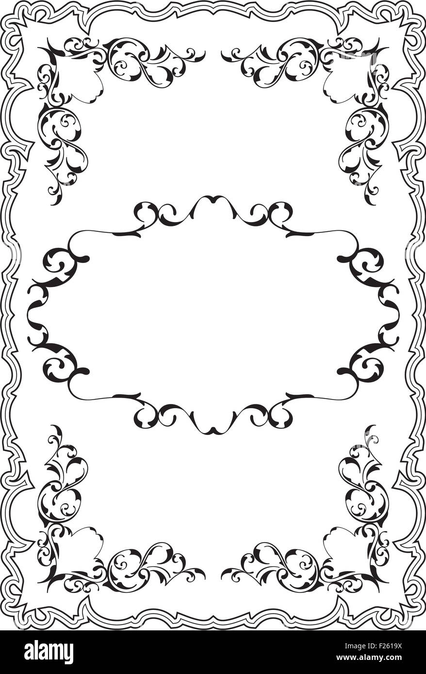 Art ornate scroll frame is on white Stock Photo - Alamy