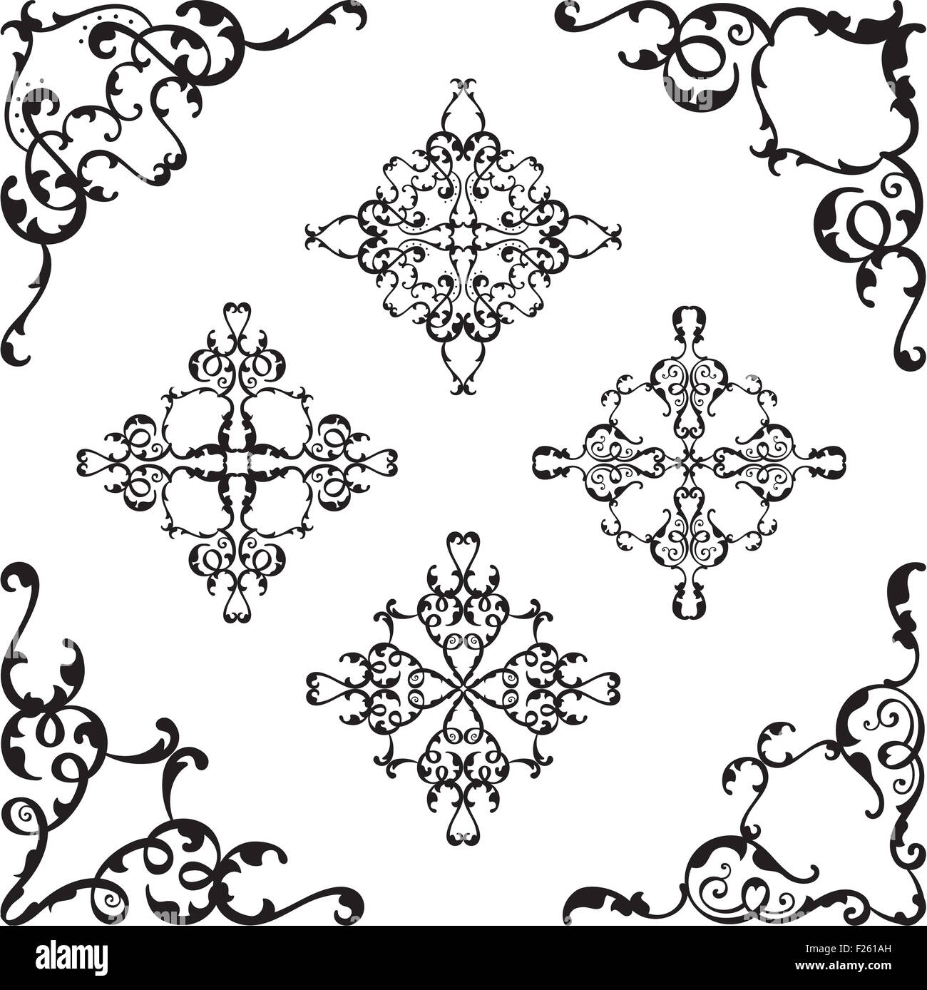 Baroque art corner set is isolated on white Stock Photo - Alamy