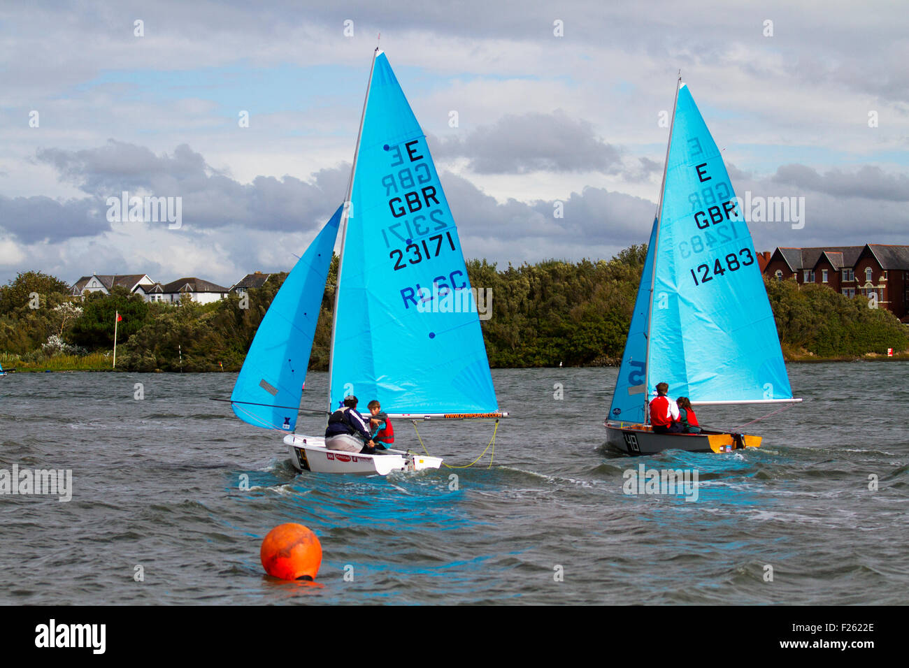 Enterprise Nationals blue sail E GBR 14-foot dinghy raced, cruised ...