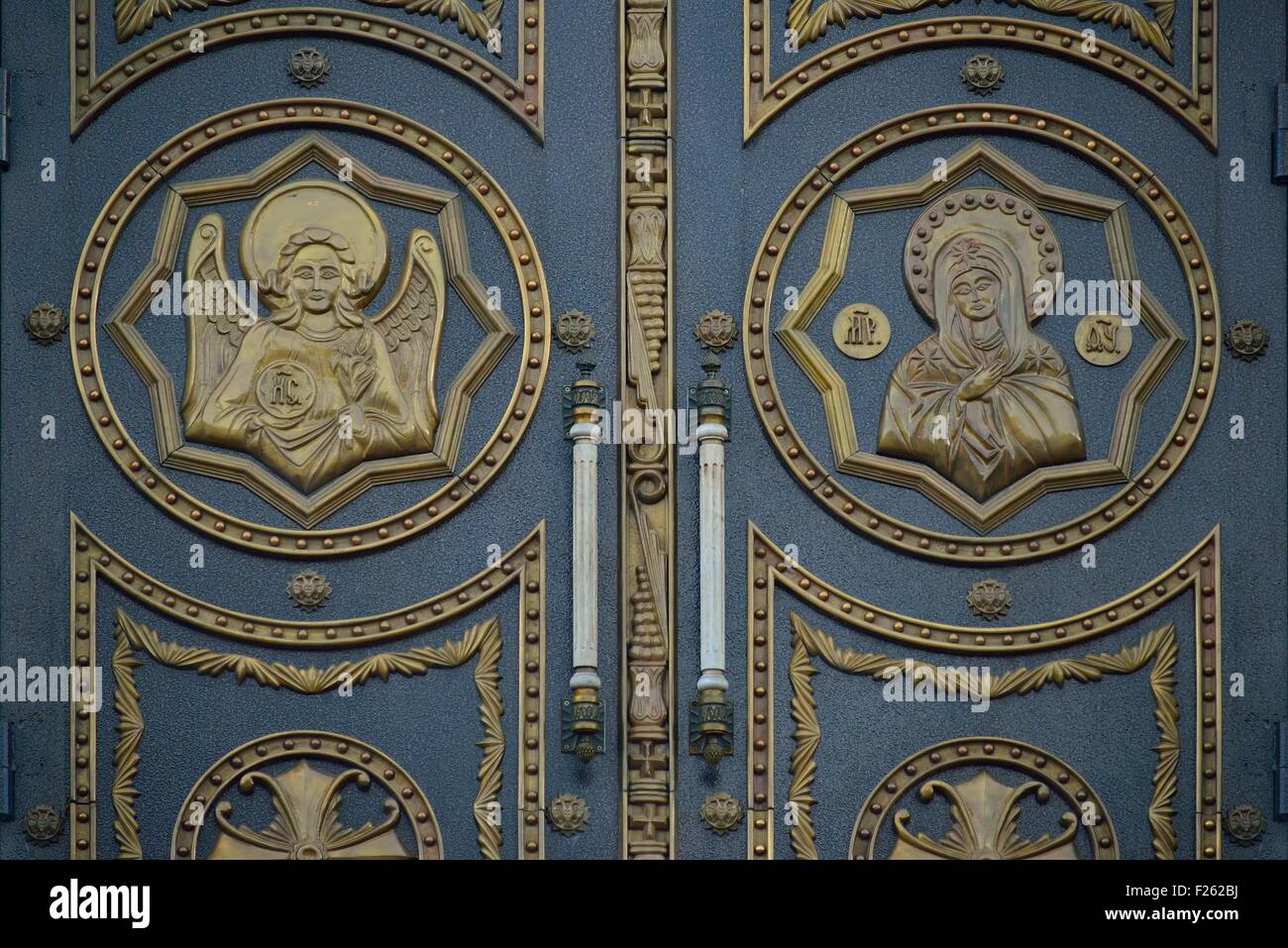 big doors to the Christian church Stock Photo - Alamy