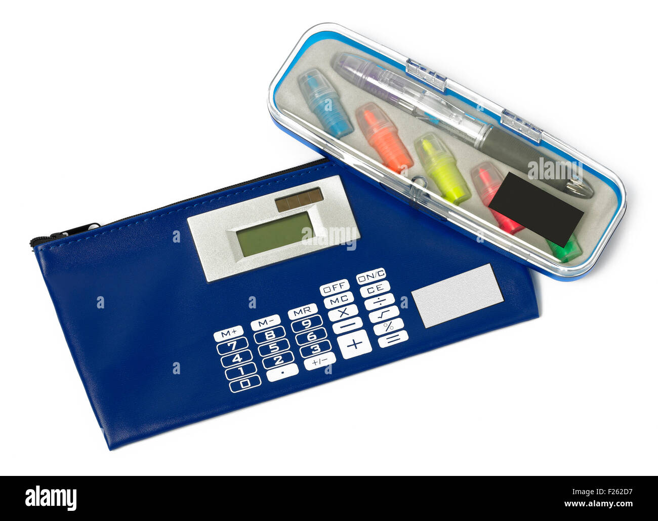 Pencil on calculator Cut Out Stock Images & Pictures - Alamy