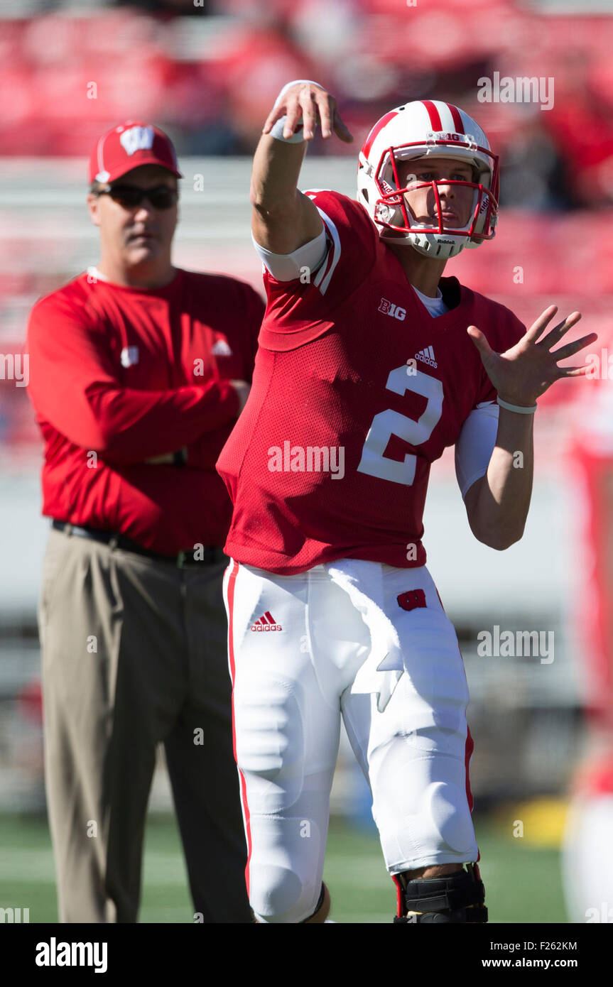 Madison, WI, USA. 12th Sep, 2015. Wisconsin Badgers quarterback Joel ...