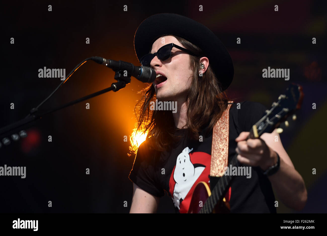 Berlin, Germany. 12th Sep, 2015. British singer James Bay on stage ...