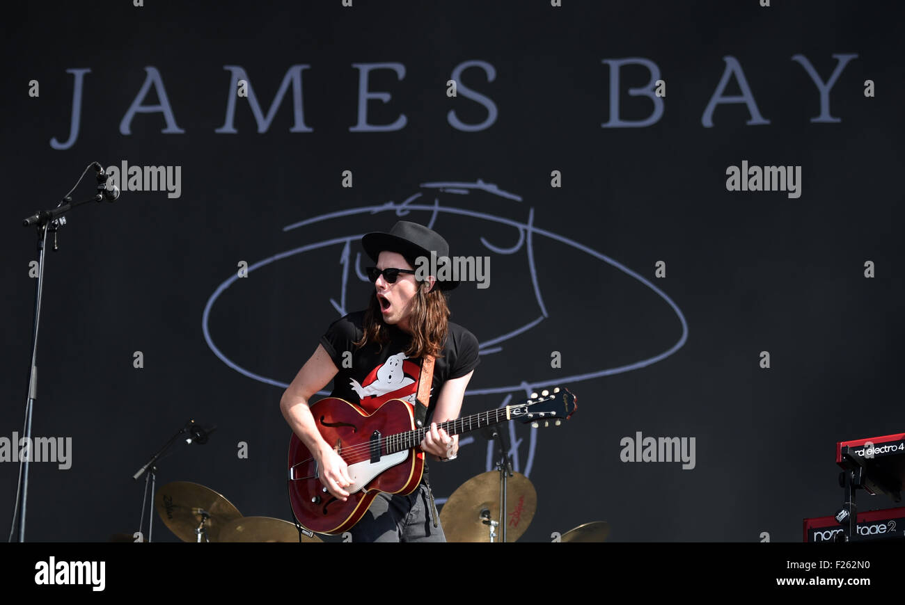 Berlin, Germany. 12th Sep, 2015. British singer James Bay on stage ...