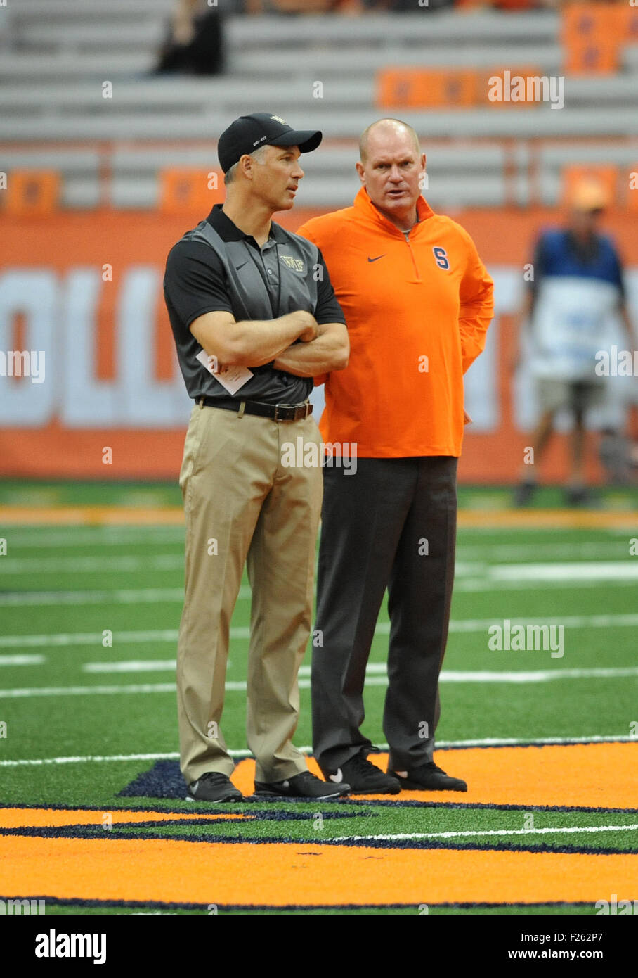 Syracuse, NY, USA. 12th Sep, 2015. Wake Forest head coach Dave Clawson ...