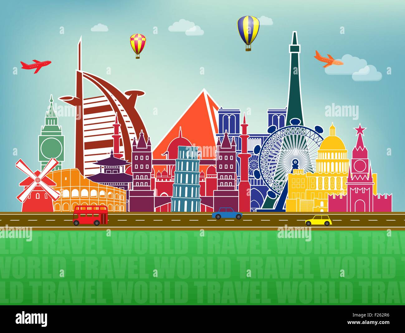 famous world landmarks icons Stock Vector Image & Art - Alamy