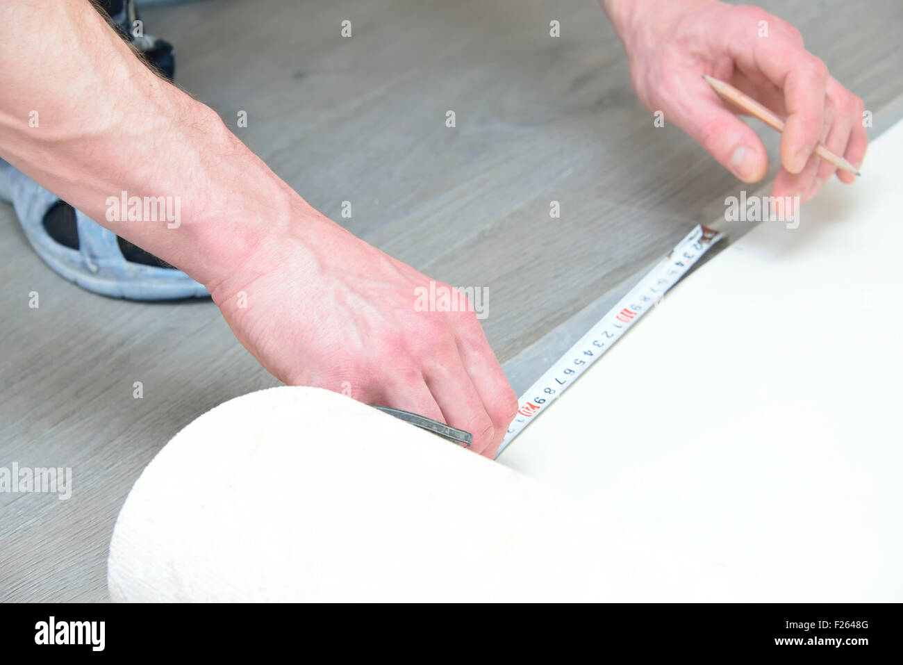 measurement and planning construction building (white paper marking ...