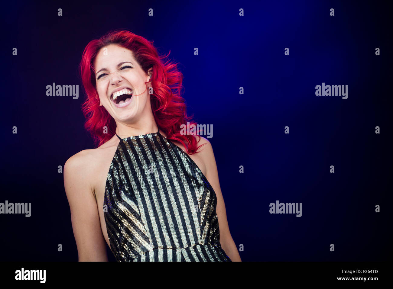 Berlin, Germany. 12th Sep, 2015. Singer Lizzy Plapinger of the band 'Ms ...