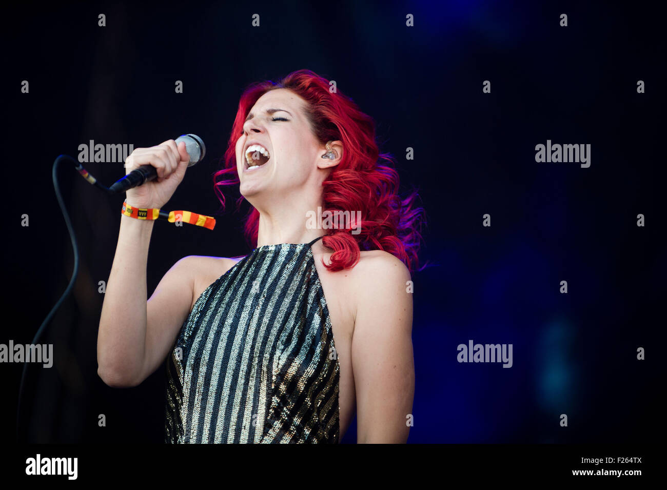 Berlin, Germany. 12th Sep, 2015. Singer Lizzy Plapinger of the band 'Ms ...