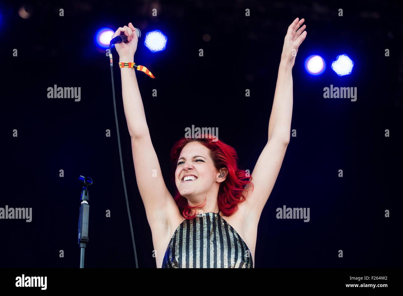 Berlin, Germany. 12th Sep, 2015. Singer Lizzy Plapinger of the band 'Ms ...