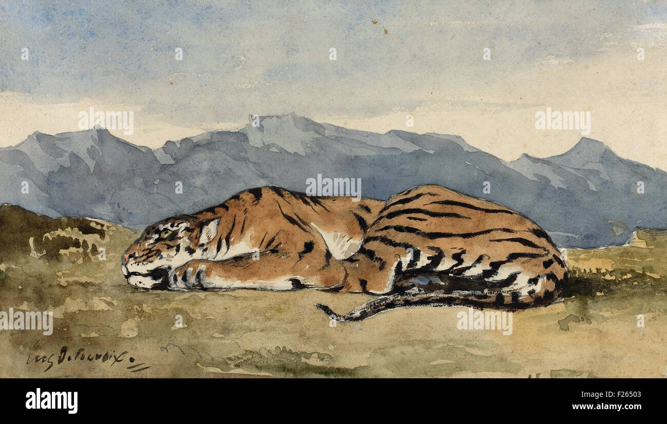 Eugène Delacroix - Tiger Stock Photo - Alamy
