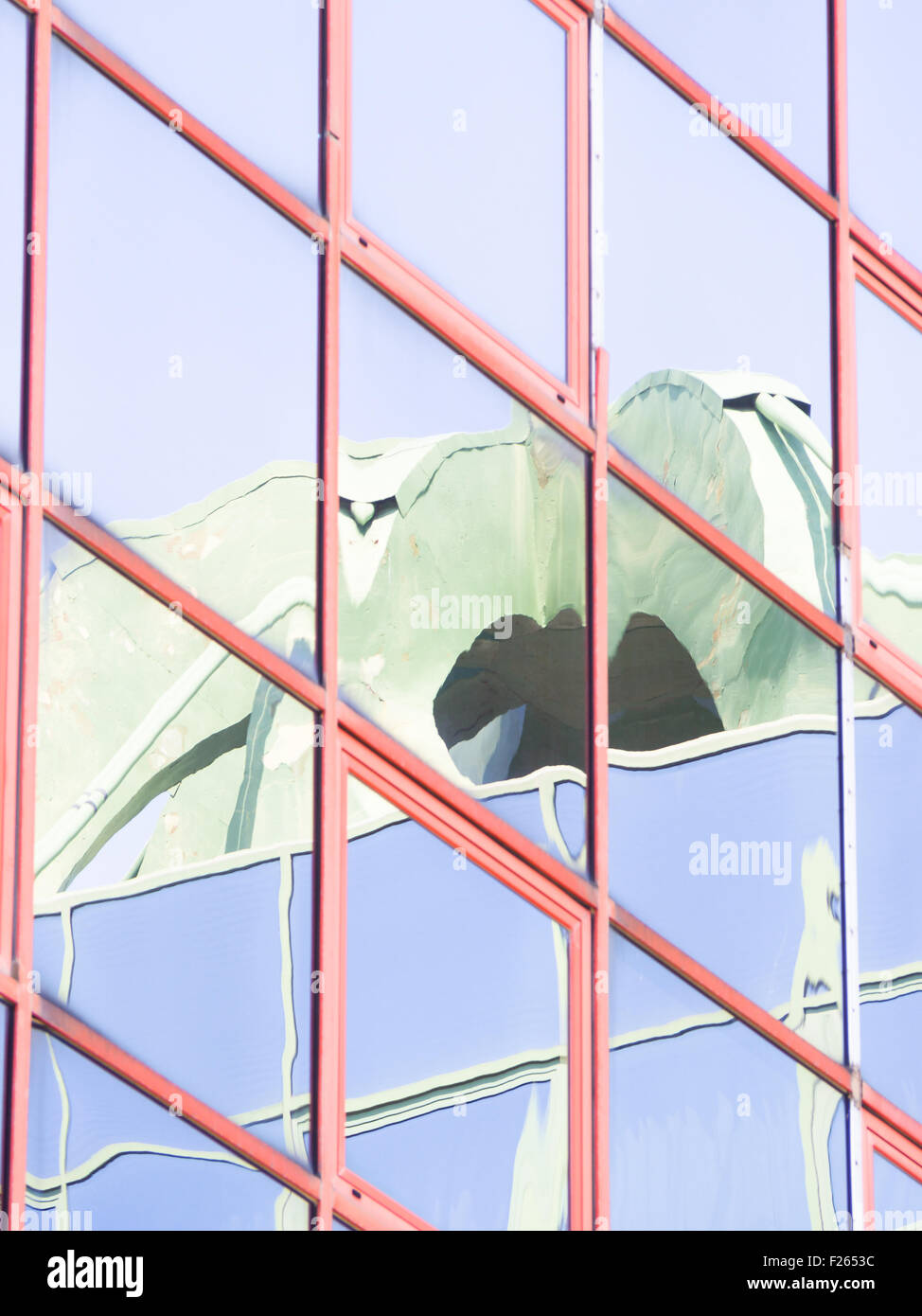 Glass reflection colored. Reflection in glass office building Stock ...