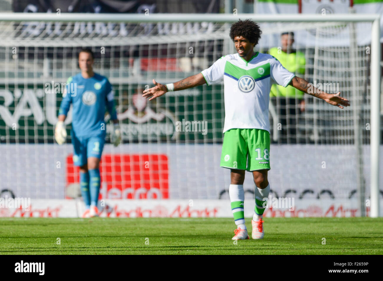 Ingolstadt, Germany. 12th Sep, 2015. Wolfsburg's Dante pictured during ...