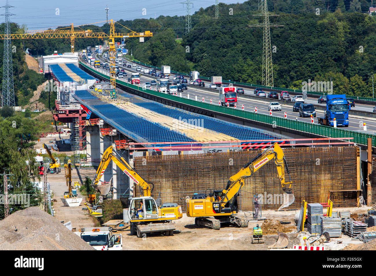 Construction of Lennetalbrücke, a new Highway bridge, Autobahn A45, in ...